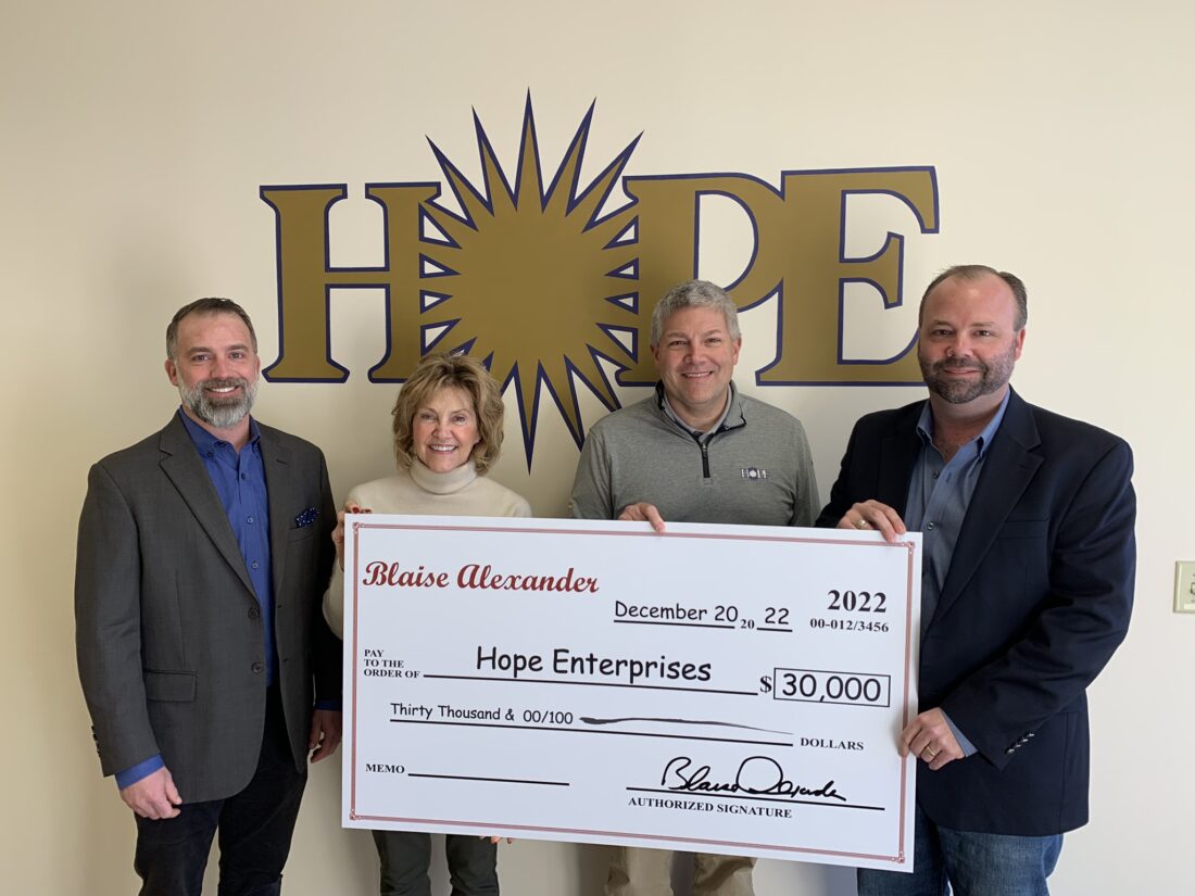 Blaise Alexander donates $30,000 to The Hope Foundation | News, Sports ...